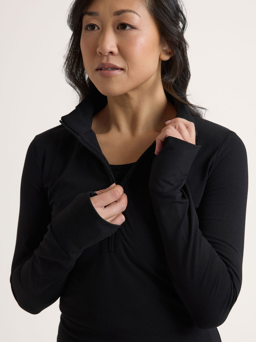 Asquith Quarter Zip Jacket - Black